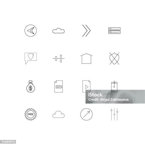 웹 및 텍스트 간단한 선형 아이콘 설정합니다 개요 벡터 아이콘 0명에 대한 스톡 벡터 아트 및 기타 이미지 0명 가방 디자인 Istock