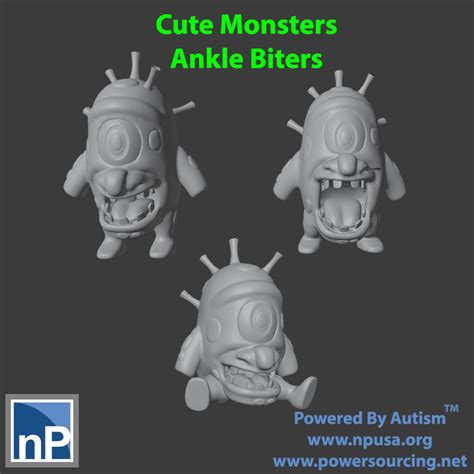 Cute Monsters Ankle Biters 3d Model By Npdev On Thangs