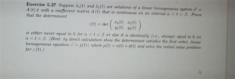 Solved Exercise 527 Suppose X~1t And X~2t Are Solutions