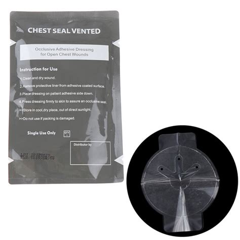 1pc Medical Vent Chest Seal Occlusive Adhesive Dressing For Open Chest