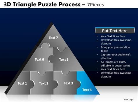 PowerPoint Slidelayout Growth Triangle Puzzle Ppt Design Slides