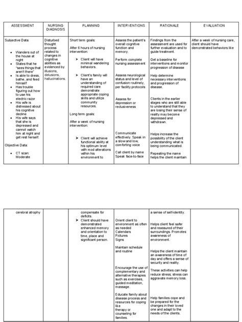 Ncp Alzheimers Disease Pdf Nursing Alzheimers Disease