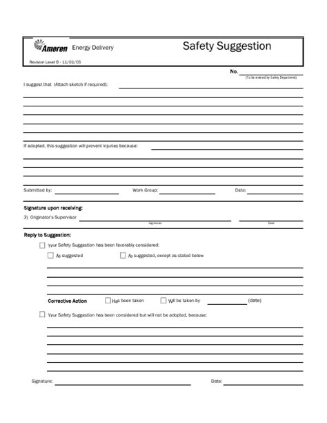 Safety Suggestion Form Ameren Fill Out Sign Online And Download