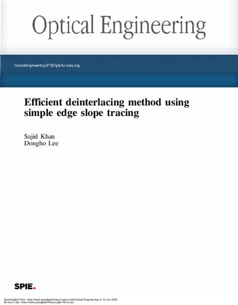 Pdf Efficient Deinterlacing Method Using Simple Edge Slope Tracing Sajid Khan
