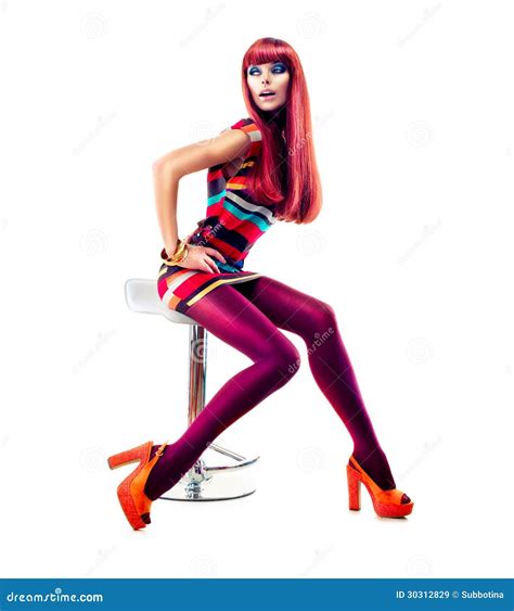 Girl Sitting On Chair Stock Image Image Of Person Clothes 30312829