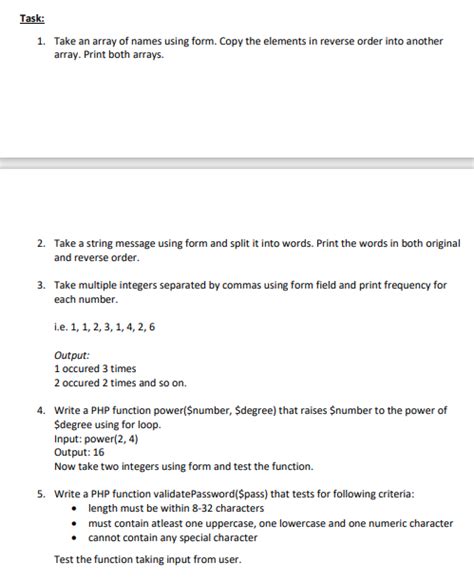 Solved Task 1 Take An Array Of Names Using Form Copy The
