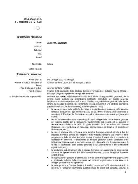 Ato Europeo Per Il Curriculum Vitae Modello Corep Doc Template Pdffiller