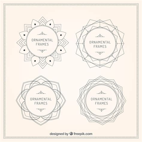 Free Vector Ornamental Frames In Geometric Style