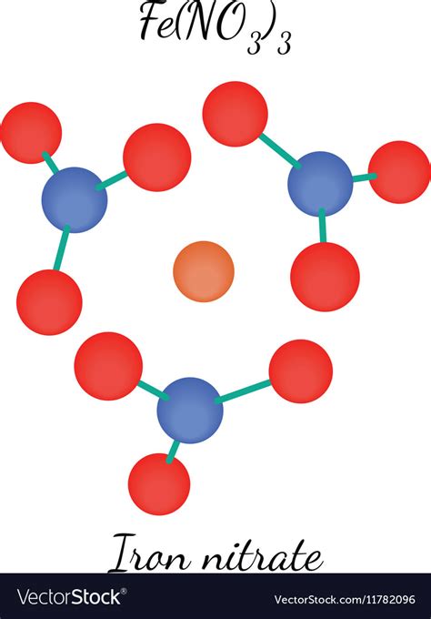 Iron Nitrate Fen3o9 Molecule Royalty Free Vector Image