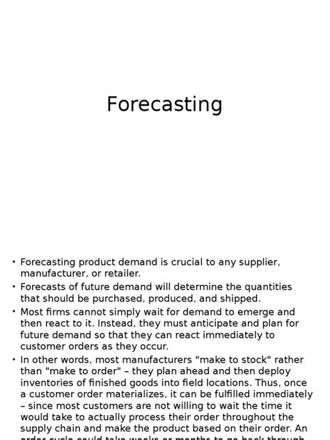 Forecasting Pdf Moving Average Forecasting