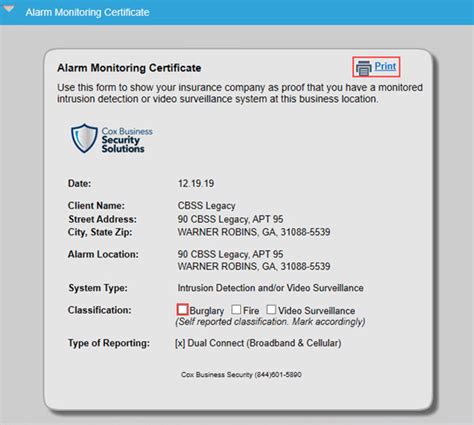 Alarm Insurance Certificate Pdf Financial Report