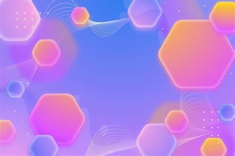 그라데이션 육각 배경 무료 벡터