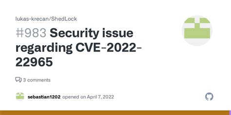 security issue regarding cve 2022 22965 · issue 983 · lukas krecan shedlock · github