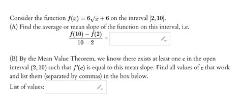 solved consider the function f x 6x 6 on the interval