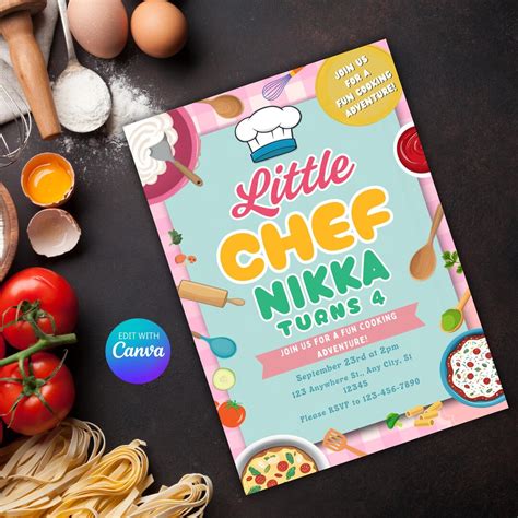 Cooking Class Invitation Printable Birthday And Bake Off Invite Our