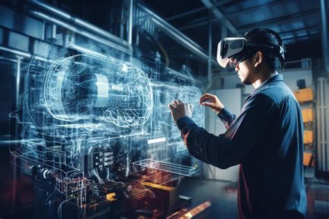 a man in a virtual reality suit draws a 3d image of a man in a virtual