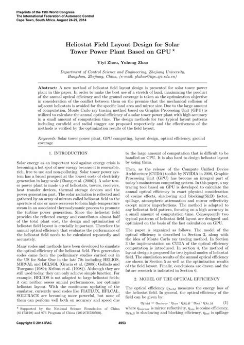 Pdf Heliostat Field Layout Design For Solar Tower Power Plant · Pdf Fileheliostat Field