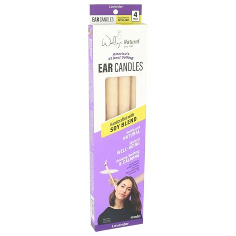 Wallys Natural Lavender Soy Ear Candles 4 Count