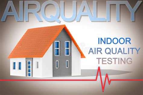 Indoor Air Quality Testing Concept With Check Up Chart About Indoor Pollutants And Home Model