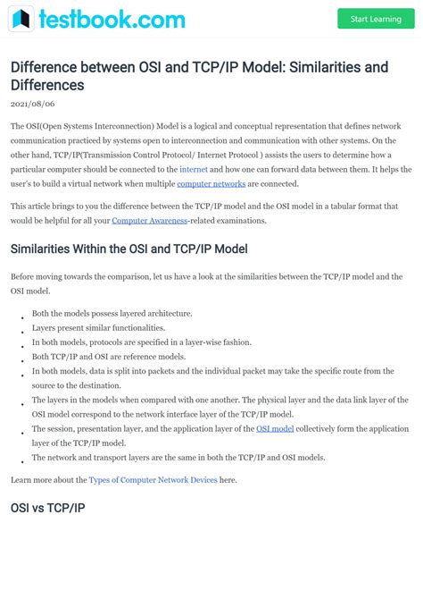 SOLUTION Difference Between Tcp Ip And Osi Model B A Studypool