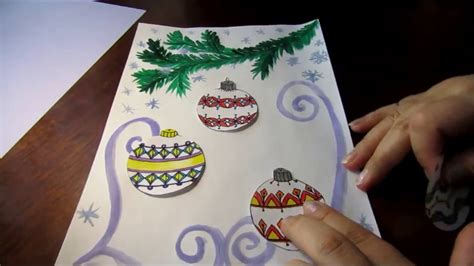 Рисуем ветку ели красками и украшаем шариками Diy Youtube