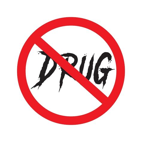 Diseño De Texto Simple Sin Drogas Sin Símbolo De Drogas Di No A