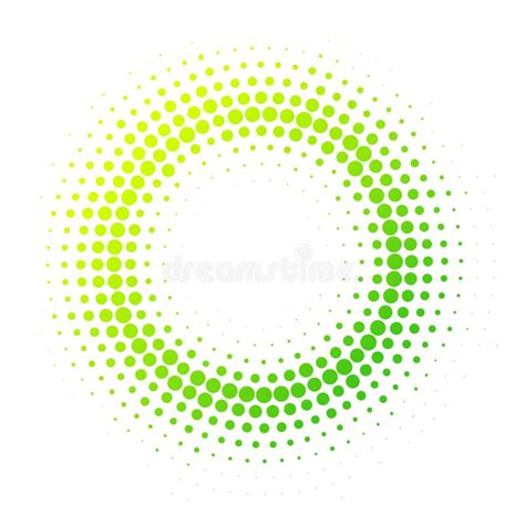 Halftone Dotted Green Gradient Frame Isolated Vector Dotted Circle Stock Vector Illustration