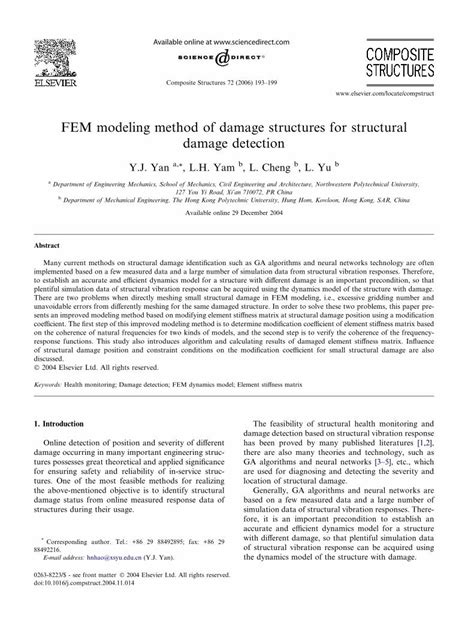 PDF FEM Modeling Method Of Damage Structures For Structural Damage Detection DOKUMEN TIPS