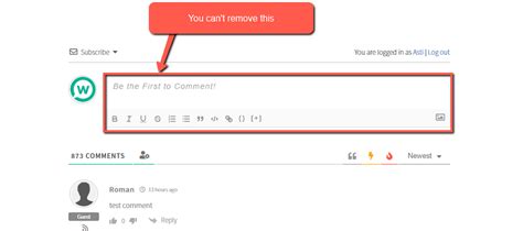Remove Default Comment Text Field WpDiscuz Integration WpDiscuz Support Forum