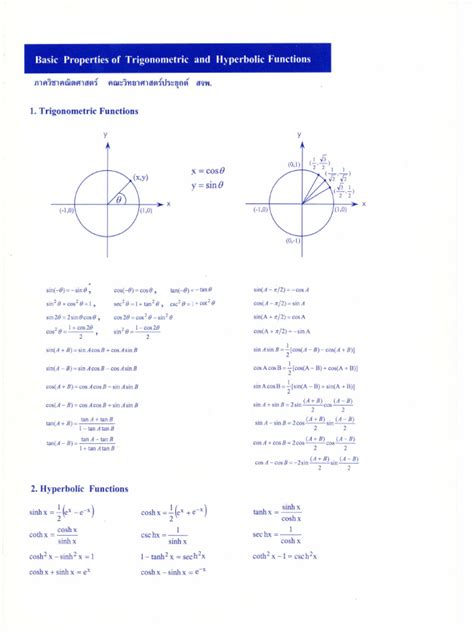 Diff Int Trigo Formulas Pdf Mathematical Analysis Mathematical Physics