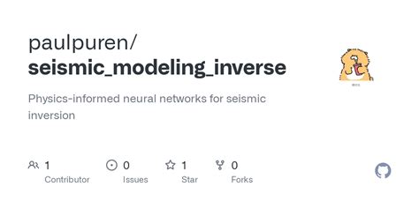 GitHub Paulpuren Seismic Modeling Inverse Physics Informed Neural Networks For Seismic Inversion