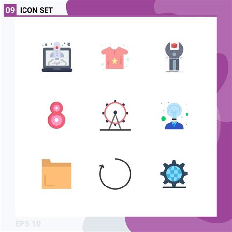 Modern Set Of 9 Flat Colors And Symbols Such As Leisure Flower Sdk Th
