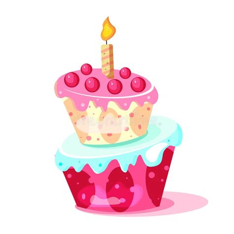 Birthday Cake With Candles Birthday Party Elements Stock Vector Illustration Of Celebrate