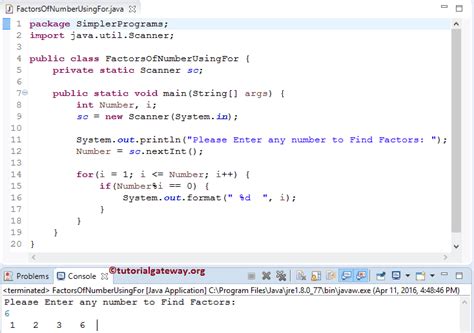 Java Program To Find Factors Of A Number
