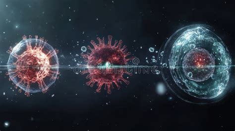 Illustrated Stages Of A Virus Lifecycle Showing Penetration Replication And Spreading In