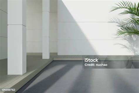 콘크리트 바닥과 흰색 벽이있는 최소한의 건물의 3d 렌더링 현대 건축 거리에 대한 스톡 사진 및 기타 이미지 거리 바닥재 0명 Istock