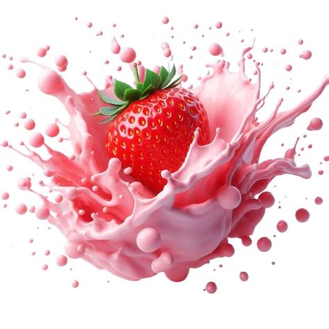 Premium Psd Strawberry Shake Splash