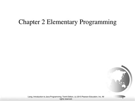 Ppt Chapter 2 Elementary Programming Powerpoint Presentation Free