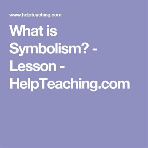 What Is Symbolism Lesson HelpTeaching Lesson Symbols Math