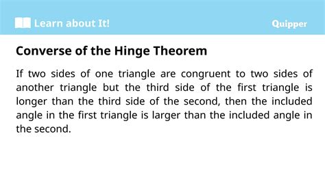 The Hinge Theorem Presentation Converse Ppt
