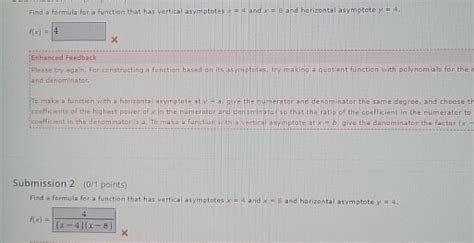 solved find a formula for a function that has vertical