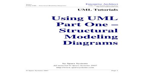Pdf Using Uml Part One Structural Modeling