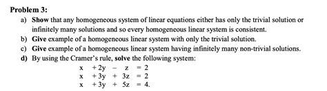 solved problem 3 a show that any homogeneous system of