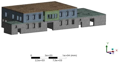 Finite Element Model Of The Building And Meshing Process Download