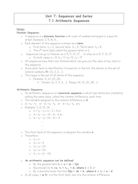 Discrete Functions Lessons Sequence Series Mathematics