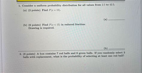 Solved Consider A Uniform Probability Distribution For Chegg