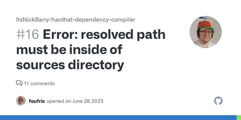 Error Resolved Path Must Be Inside Of Sources Directory · Issue 16 · Itsnickbarryhardhat