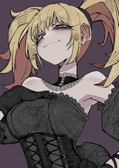 Haruchan Ani Xai Xai Company Highres Girl Bags Under Eyes Bare Shoulders Black