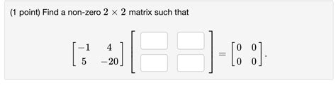 Solved 1 Point Find A Non Zero 22 Matrix Such That Chegg Com