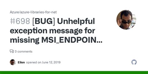 Bug Unhelpful Exception Message For Missing Msiendpoint Env Var